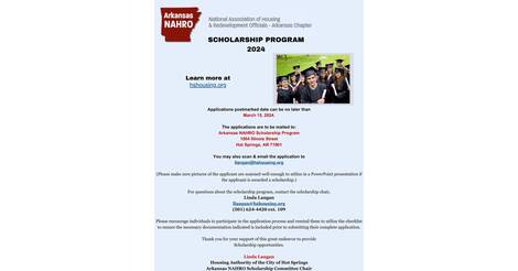 Arkansas NAHRO Scholarship Program 2024 (02/01/2024) - News - Housing ...